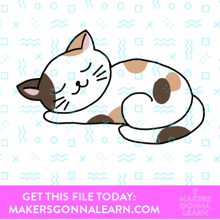 Cat Sticker - Makers Gonna Learn