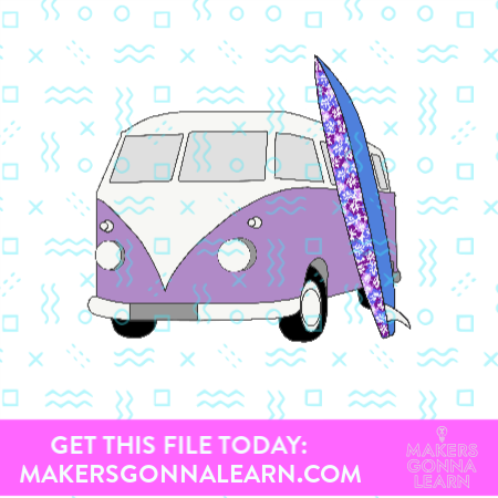 Surf Bus Sticker - Makers Gonna Learn