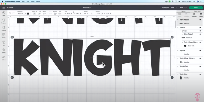 Knockout Text in Cricut Design Space - Makers Gonna Learn